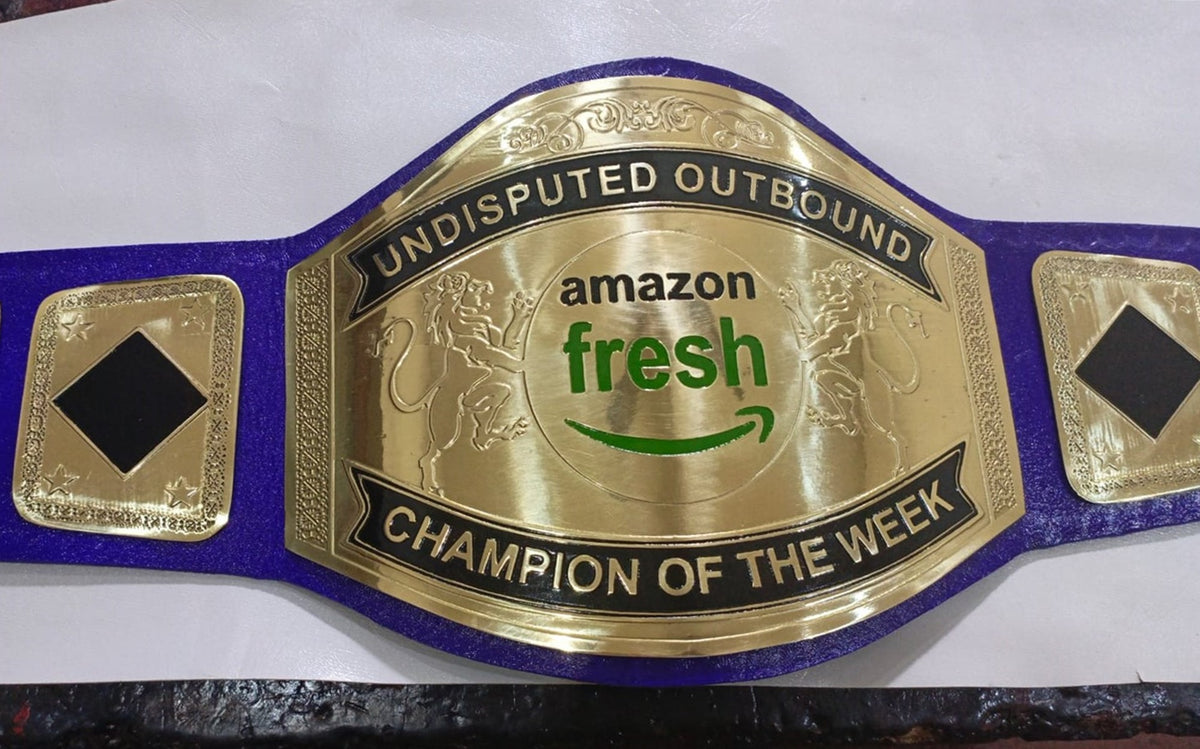 Custom Name and Amz Fresh Logo Wrestling Championship Belt