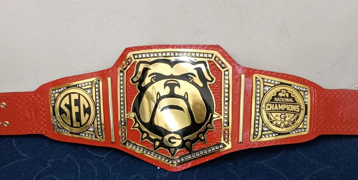 Customized Georgia Bulldogs Championship Belt – Customize Wrestling Belts