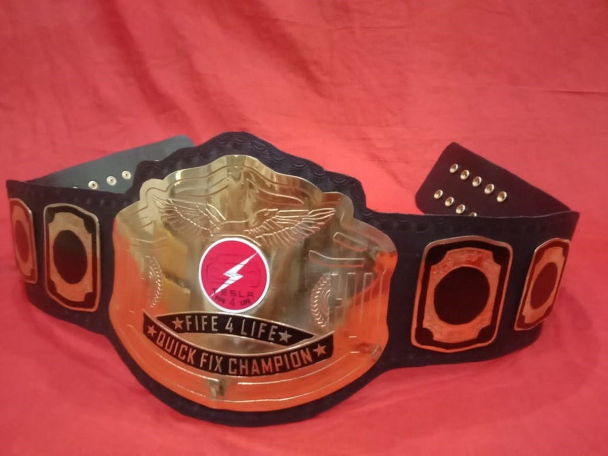 Custom Red Electric Sign Championship Belt – Customize Wrestling Belts