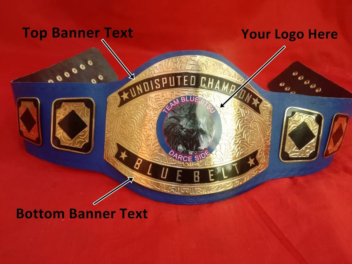 Custom Name and Team Blue Jitsu Logo Wrestling Championship Belt ...